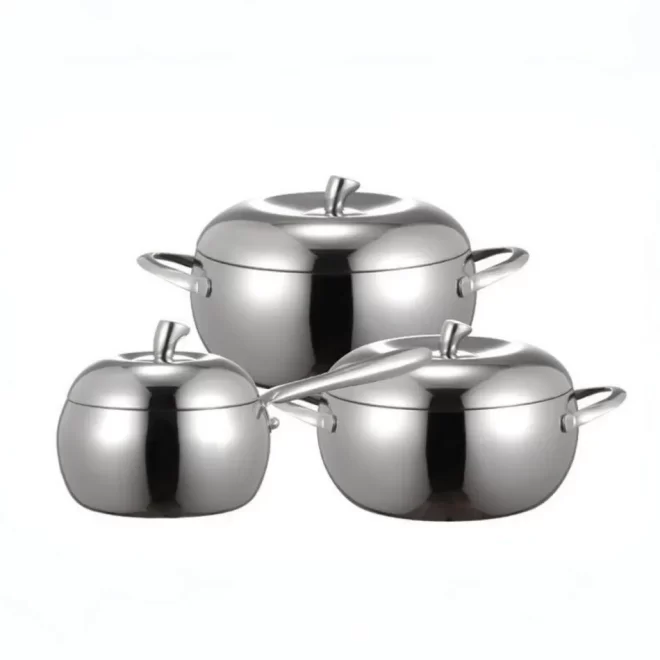 Tri-Ply Cookware Set Wholesale Apple-Shaped Cooking Pot Set Supplier ...